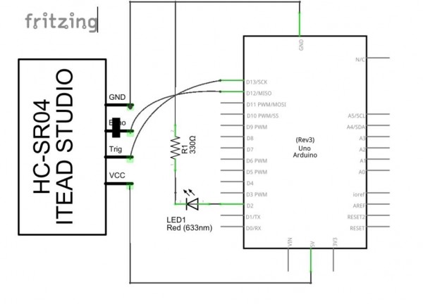 Circuito con sensor de distancia | Tienda y Tutoriales Arduino
