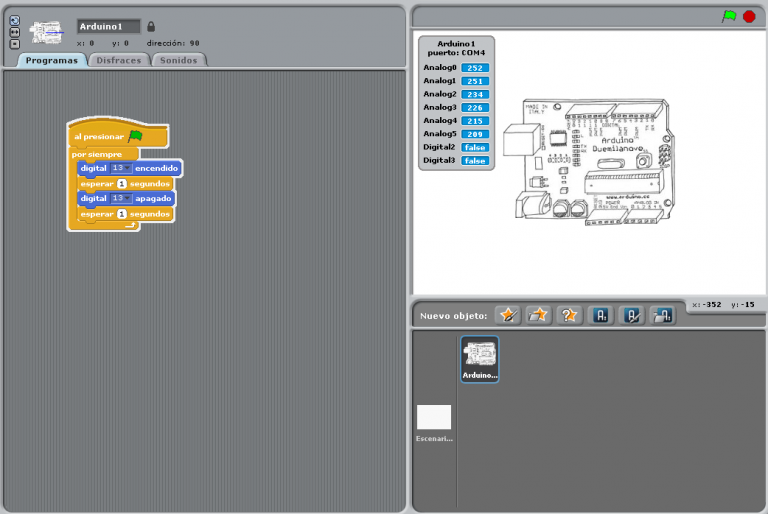 Nuestro primer programa Scratch | Tienda y Tutoriales Arduino