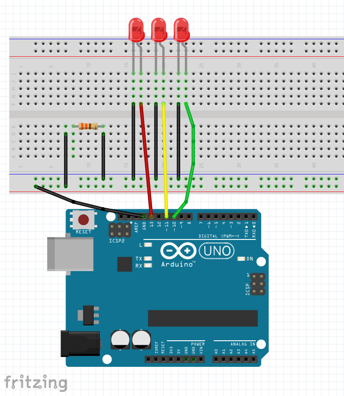 CIRCUITO CON TRES LEDS: SEMÁFORO | Tutoriales Arduino