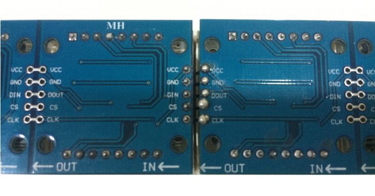 Grupo de 4 matrices LED 8×8 con SPI | Tienda y Tutoriales Arduino