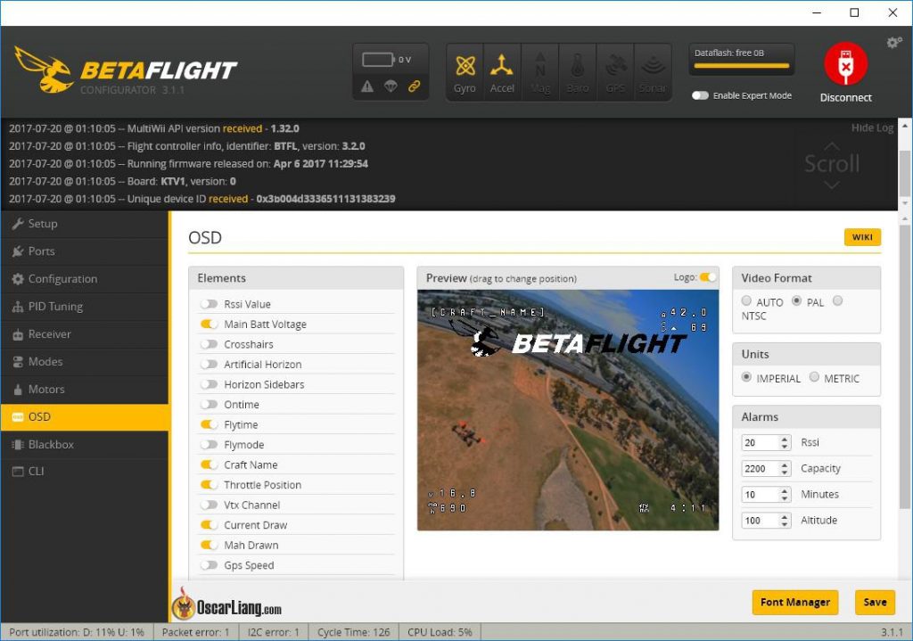 Configuración del OSD de Betaflight | Tienda y Tutoriales Arduino
