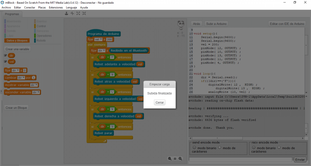 Controlando el robot por Bluetooth | Tienda y Tutoriales Arduino