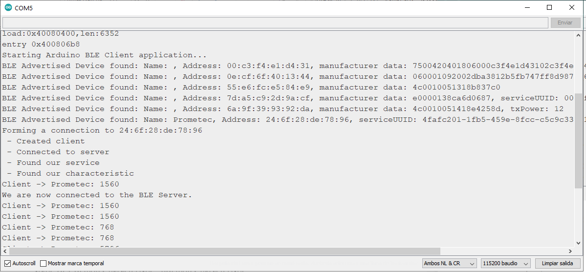 Cliente Bluetooth BLE con ESP32 | Tienda y Tutoriales Arduino