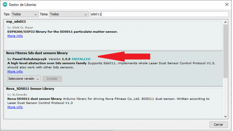 Detector de partículas SDS011 | Tienda y Tutoriales Arduino